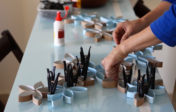 D.I.Y ` ศิลปะผนังห้องด้วยกระดาษม้วนกระดาษทิชชู. | เบ็ดเตล็ด | 3678605