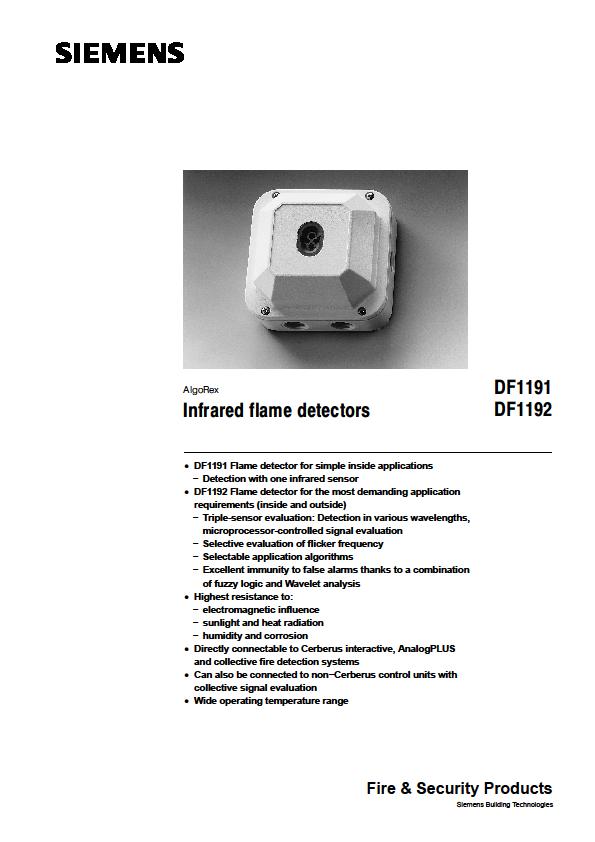 Infrared Flame Detector 1 Sensor รุ่น DF1191 ยี่ห้อ Siemens