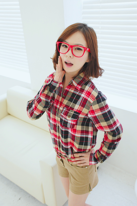 ฮานึล.} เสื้อลายสก็อต แนวอินดี้นิดนิด. | สุขภาพและความงาม | 2617090